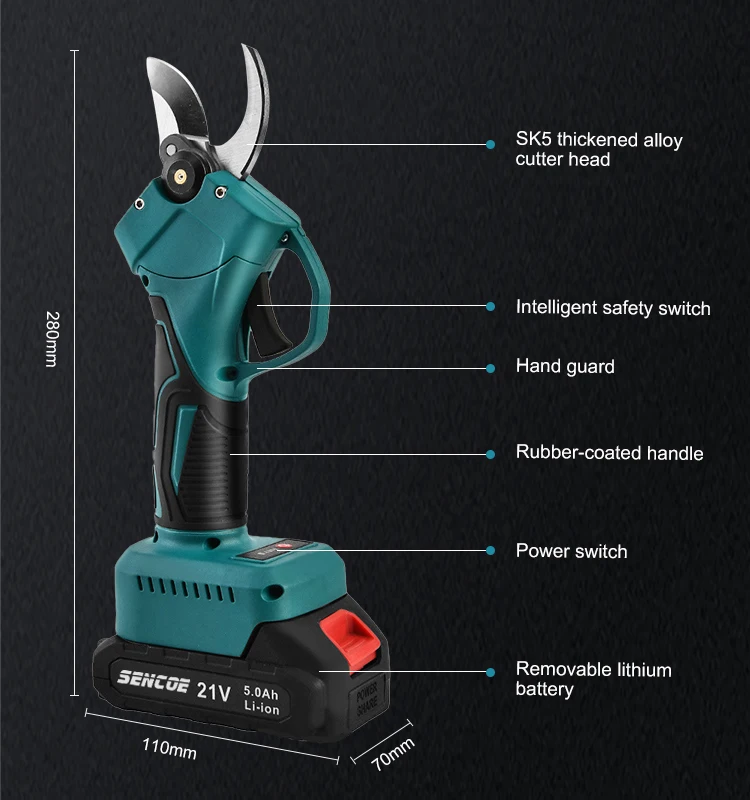 Garden Fruit Tree Grape Scissor Electric Scissors 16.8v/21v Lithium ...