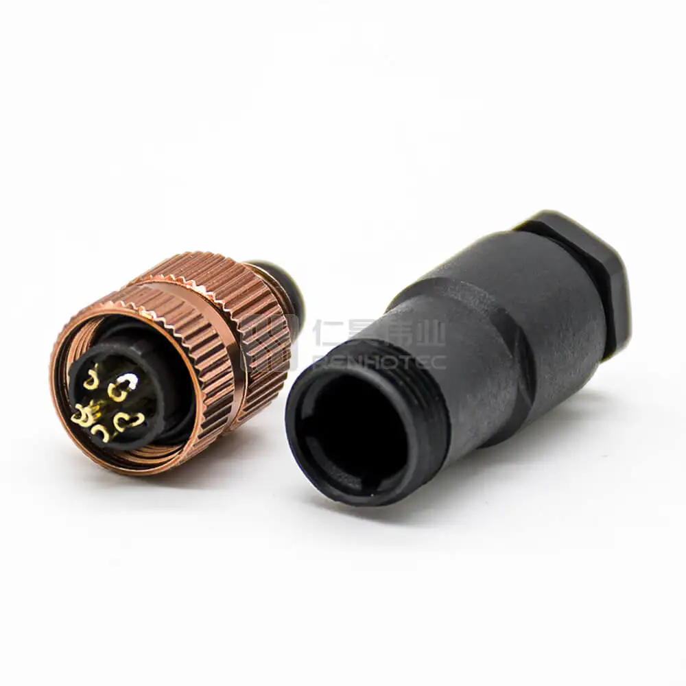 M8 Waterproof Connector 6pin Male Straight Plug Solder Type For Cable ...