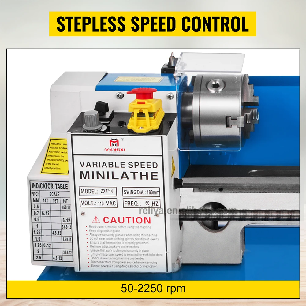 350MM Mini Metal Lathe CJ18 - 550W Digital Screen, Variable Speed ...
