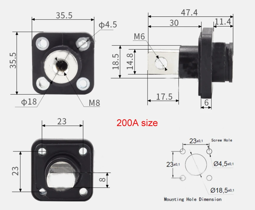 120A 150A 200A 300A Through-wall Type High Current Lithium Battery ...