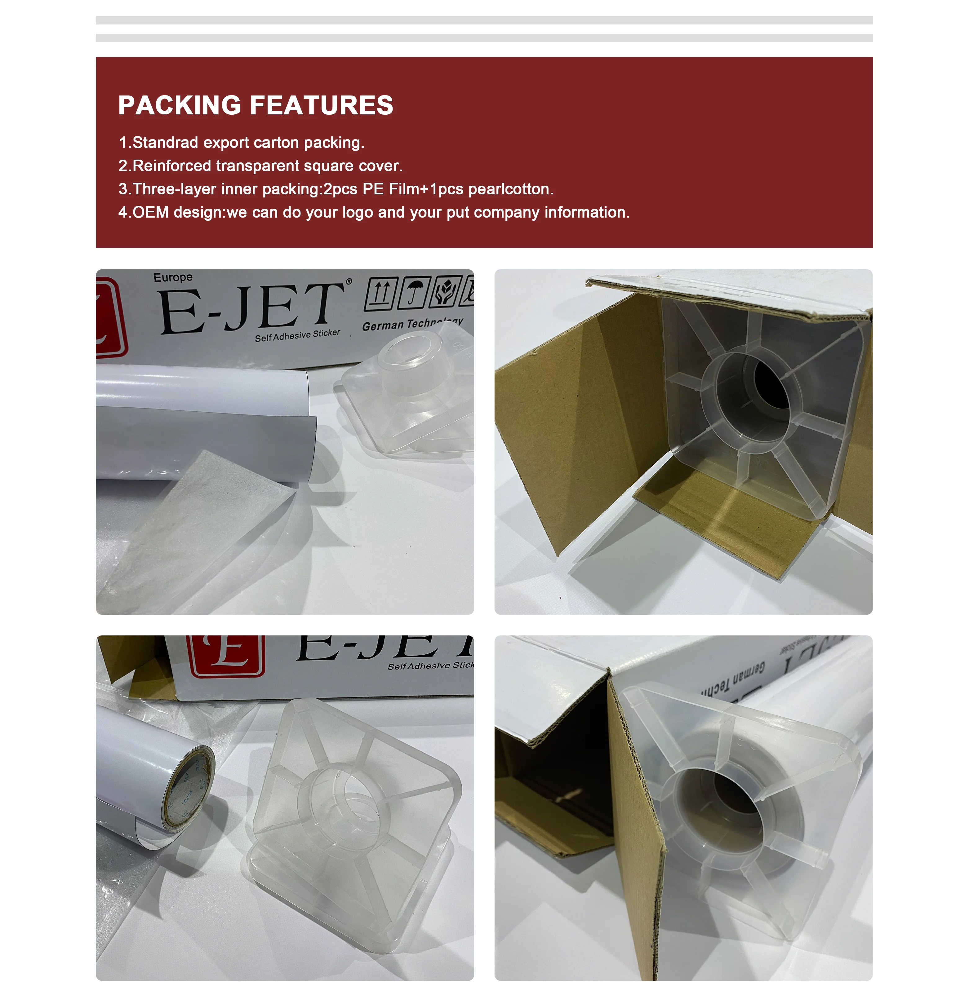 E-JET 140g Self Adhesive Sticker Vinyl - High Glossy White