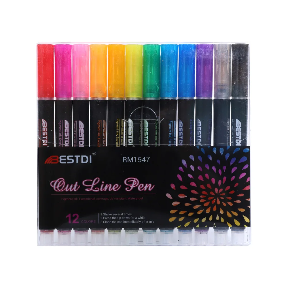 Metallic Color Pen Double Outline Marker Pens - Buy Pen Marker,Drawing ...