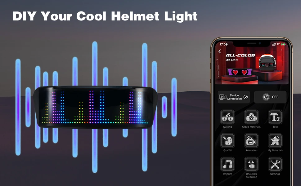 LED Helmet Screen - Smart Cycling Display for Motorcycles