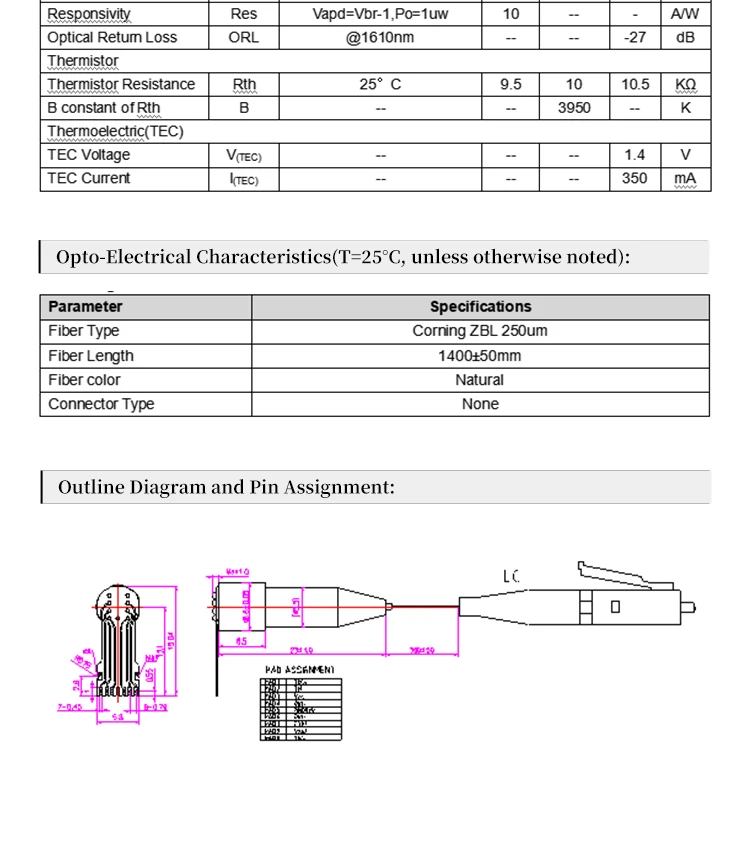 Apd-tia With Tec To60 Package Laser Diode Semiconductor Laser ...
