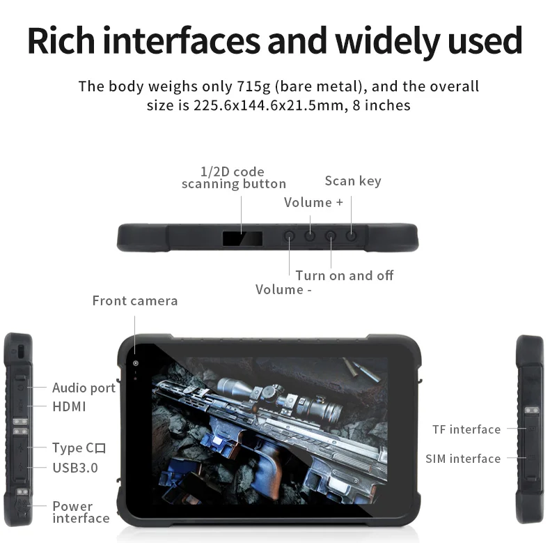 Sinsmart 8 Inch Rugged Android Tablet Pc Ip 67 Industrial Tablet ...