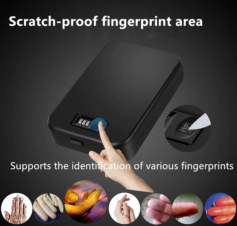 Full Steel Fingerprint Mechanical Password Double Lock Mini Gun Safe ...