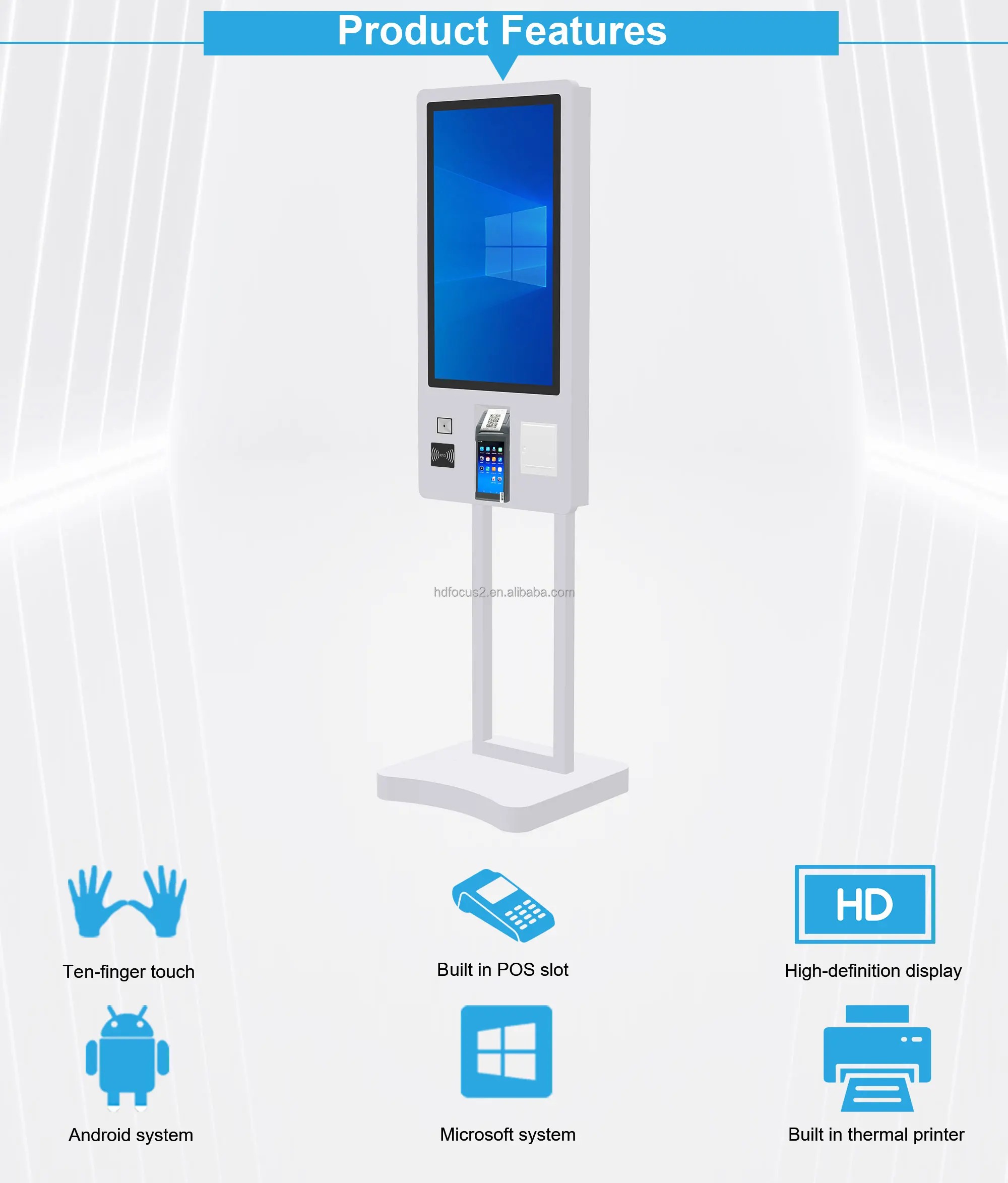 27-inch Self-Service Kiosk - Fast Food Payment & Cinema Tickets