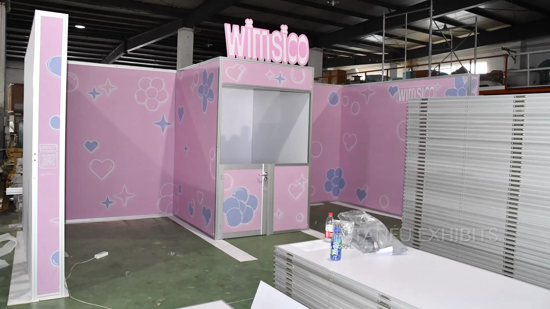 S Shaped Backdrop Trade Stand Exhibition Booth Partition Walls - Buy ...