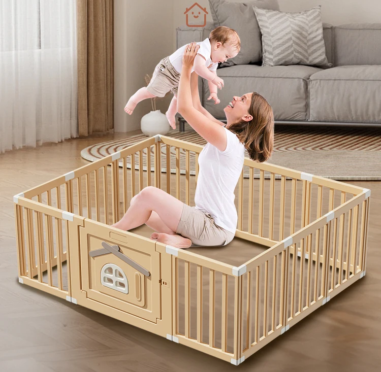 Play yard fence baby playpen kids fence with safety gate baby ...