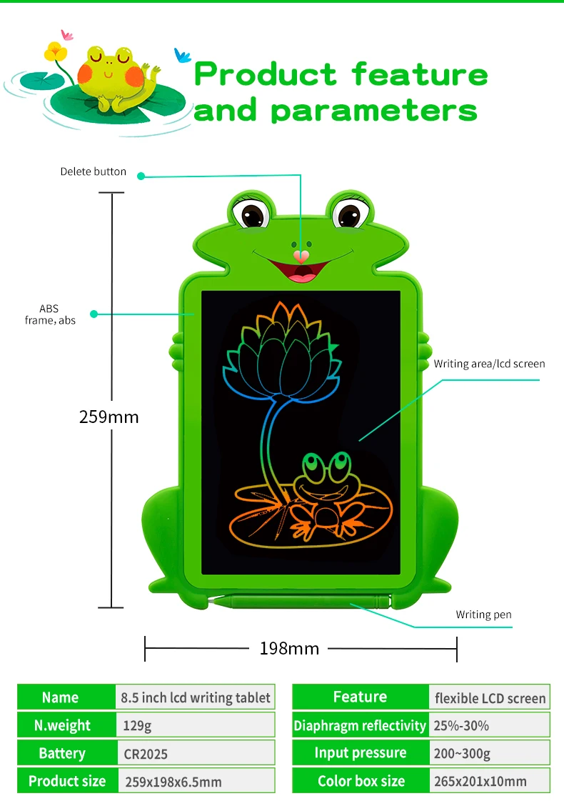 Frog Shape Cartoon Style Drawing Graphic Tablet Doodle Board Toddler ...