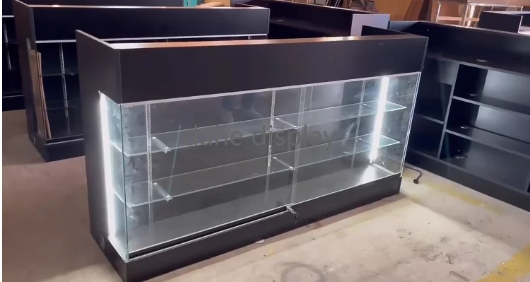 Full Vision showcase Display Supermarket Glass Counter showcase ...