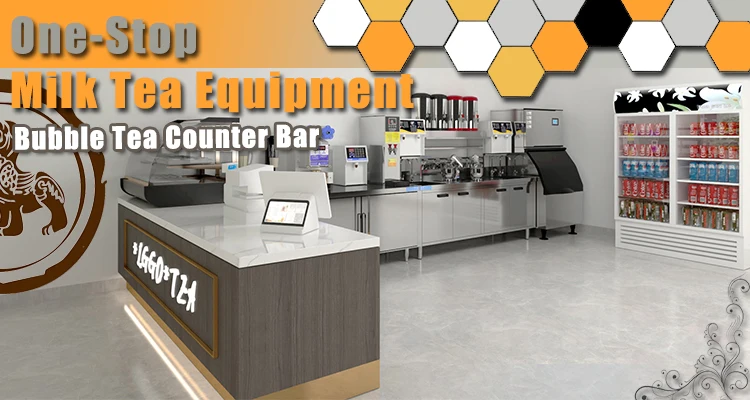 1.5meters Long Custom Made Bubble Tea Preparing Refrigerate Working ...