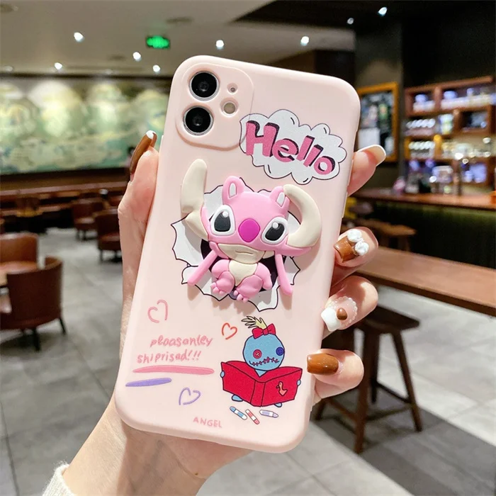 3d Cute Stitch The Baby Cartoon Anime Cover For Iphone 14 13 12 11 Pro ...