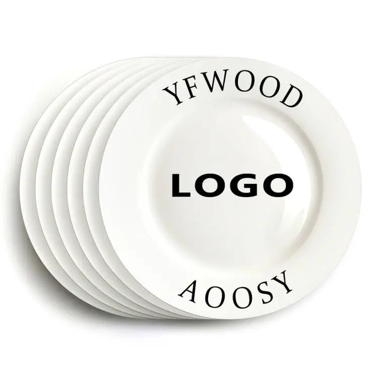 Custom Logo Bone China Plates In Bulk Wholesale Modern White Ceramic ...