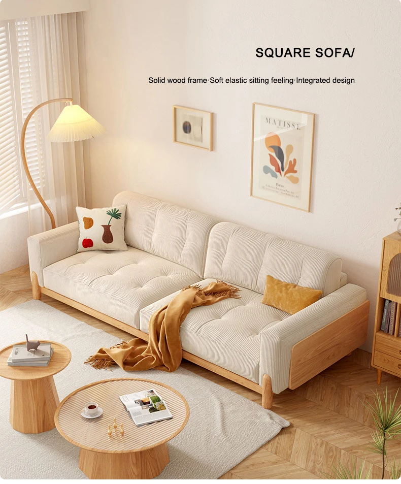Japanese Style Sofa Small Apartment Solid Wood Simple Modern Living ...