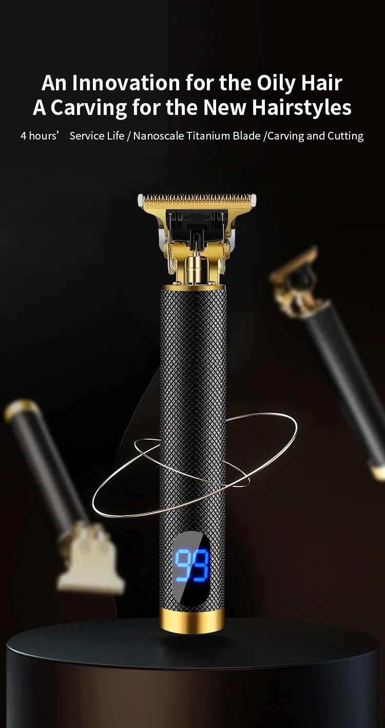 Hot Professional Haircut With T9 Vintage Black Hair Trimmer For Men And Barbers Affordable Power ...