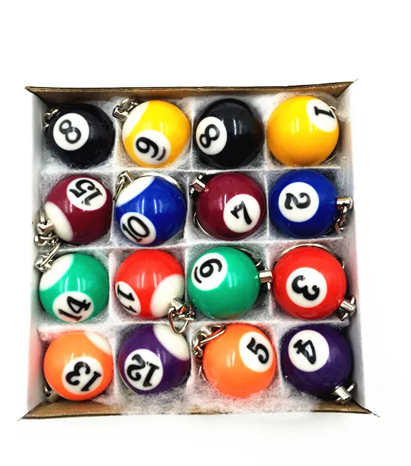 Mini Ball Pool Billiards Snooker Table Ball Keychain The Same Material ...