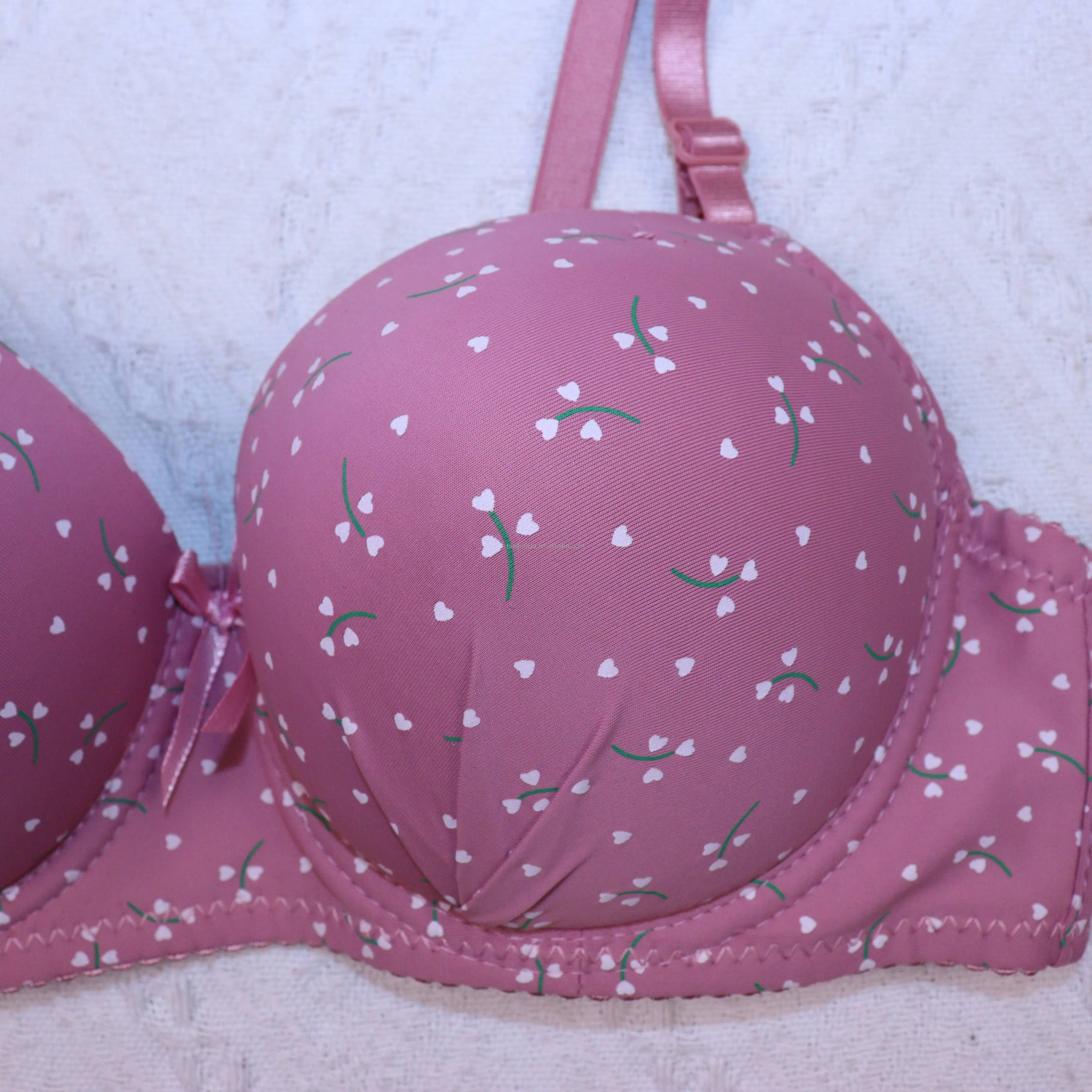 Big Breast38-44 Push-up Spandex Cotton Adjusted-straps Fashionable Printed Underwire Bra for Big ...