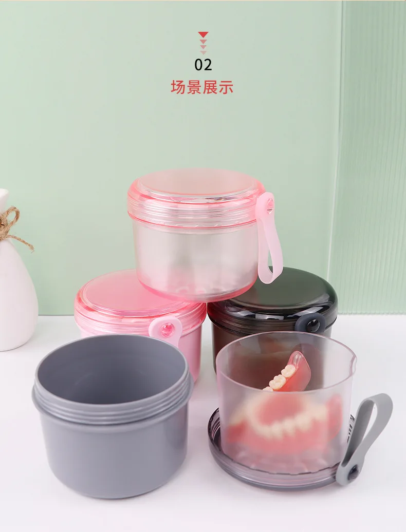 Denture Bath Box Organizer Dental False Teeth Storage Box with Hanging ...