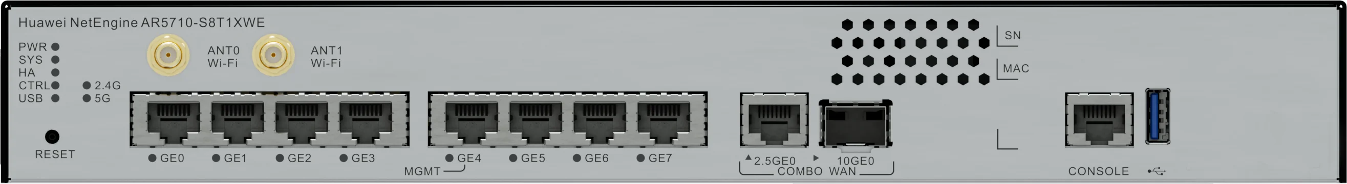 Hua Wei NetEngine AR5710S Series AR5710S-S10T1X2 1*10GE Optical /2.5GE ...