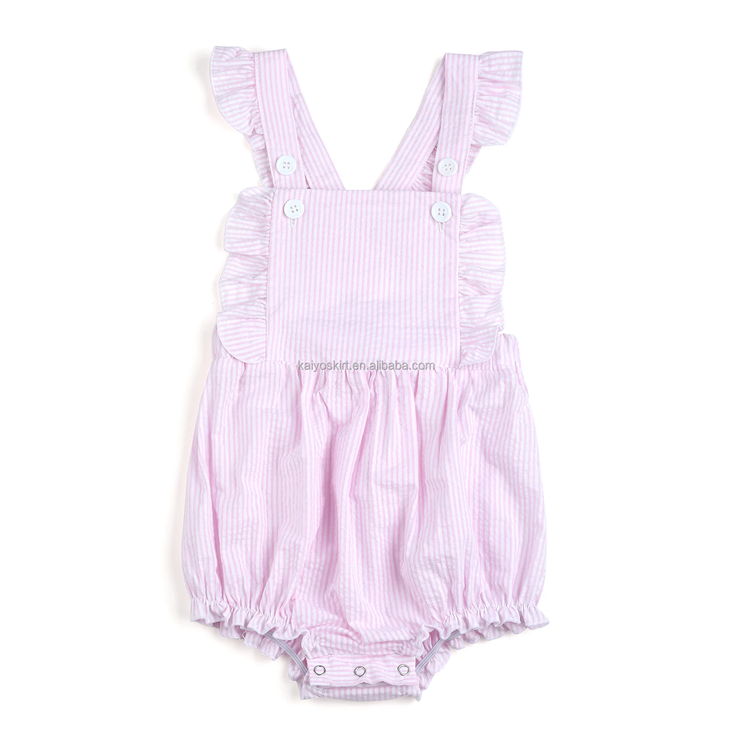 Monogram Bodysuit White Seersucker Ruffle Bubble Romper Summer Baby Girl Rompers - Buy Baby ...