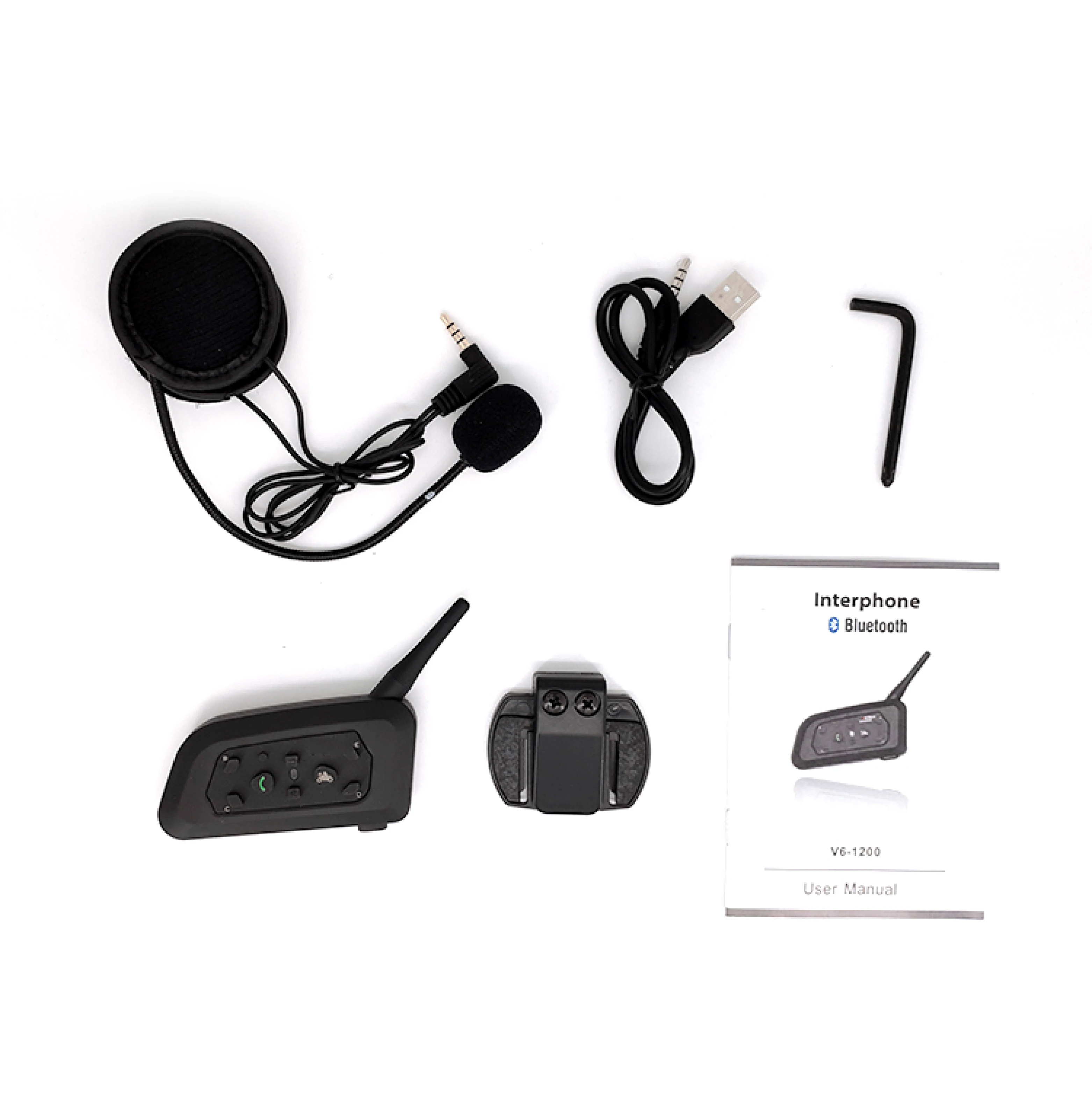 100% Waterproof 6 Riders Helmet Intercom V6-Plus BT5.0