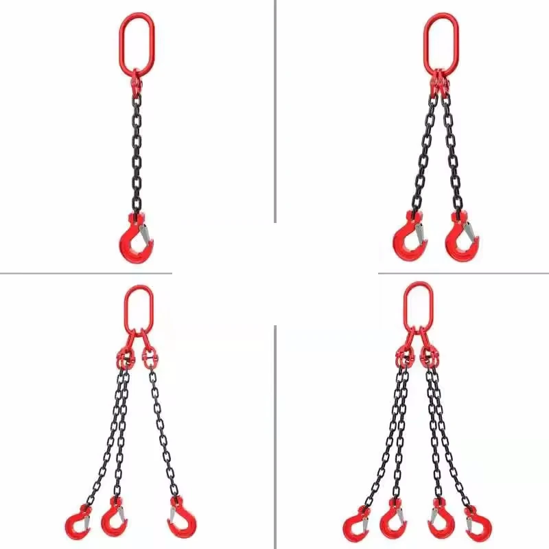 Riggings Crane 2 3 4 Legs Cargo Lifting G80 Chain Sling Hook Steel Combination Link Hanging ...