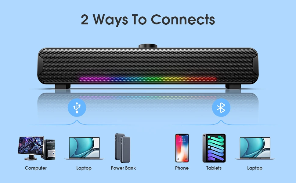 ONIKUMA L16 3D Surround Mini Wireless Soundbar - Portable & High Quality