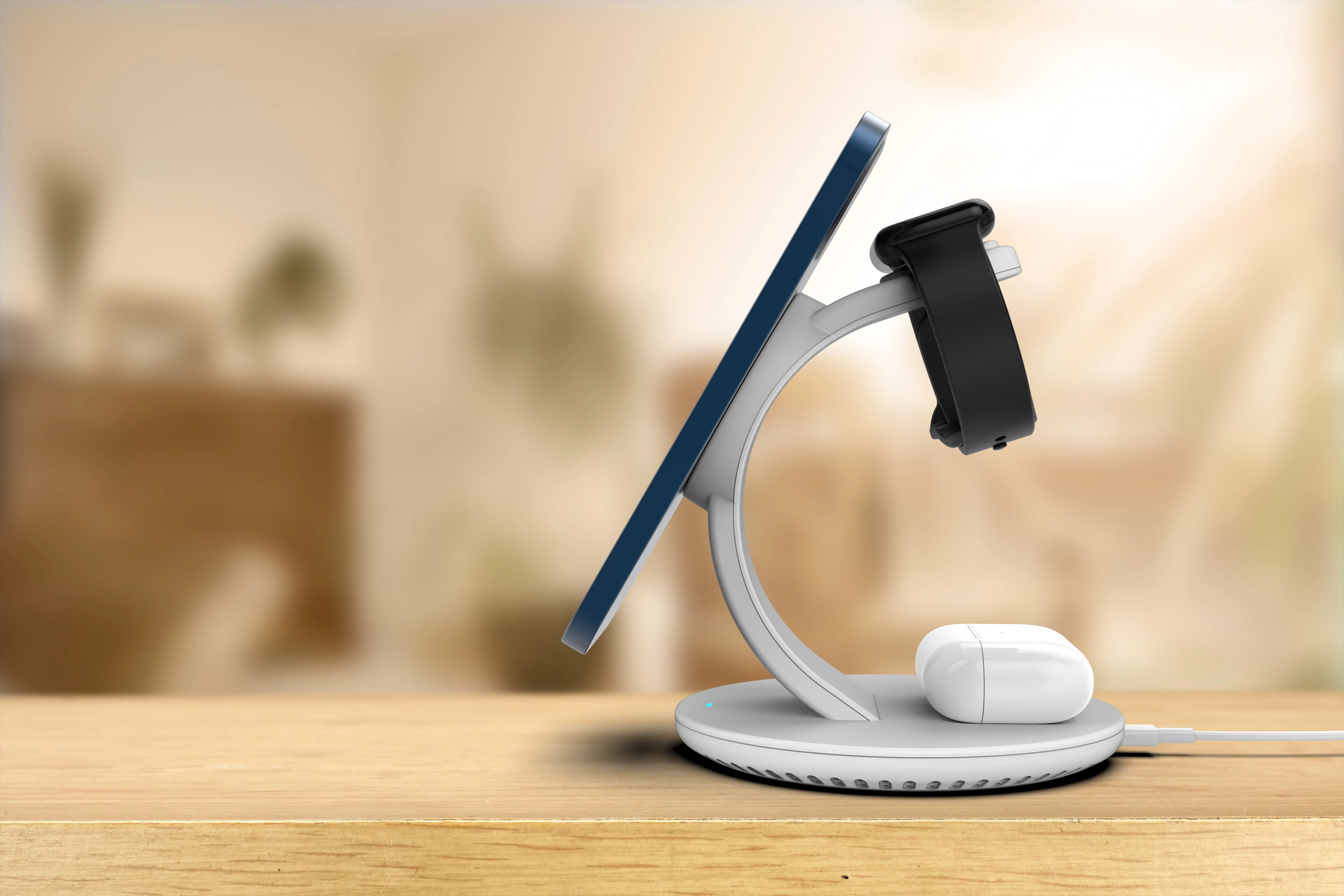 C3 15w Magnetic 3 In 1 Qi2 Wireless Charger Stand Mobile Phone Fast ...