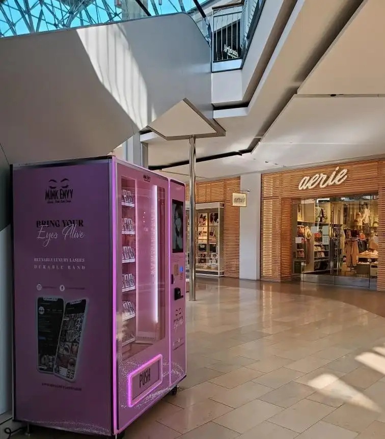 Private Label Eyelash Vending Machine pink Purple Neon Lights Vending ...