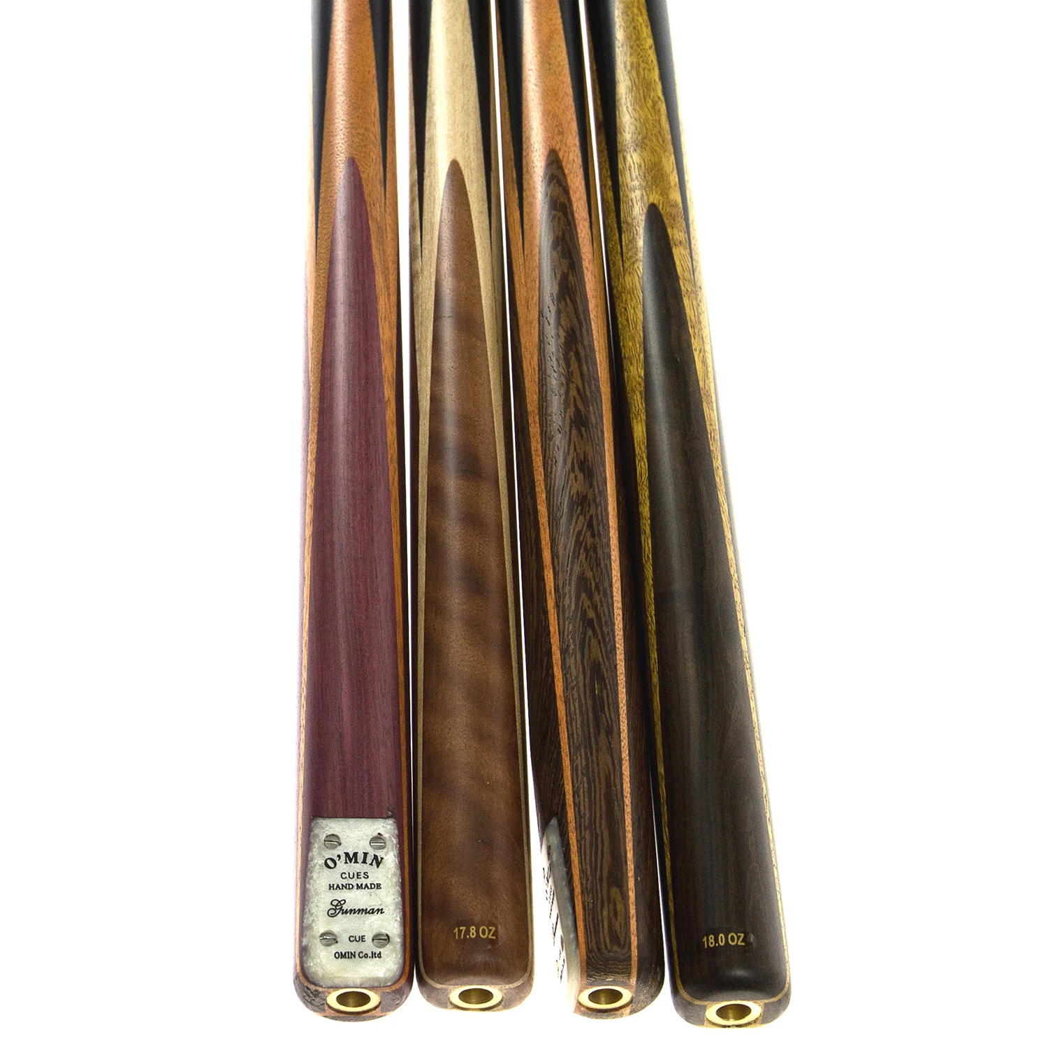 Omin JO-2Q Snooker Cues - Handmade Pool Sticks with Brass Joints
