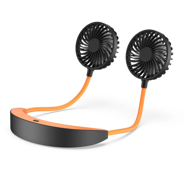 360 Degree Airflow Rotation Neck Hanging Fan Portable Hands-Free ...
