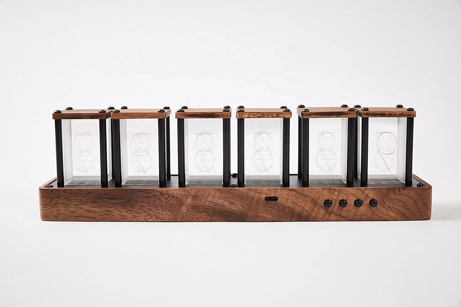 Nixie Tube Clock Wood RGB Digital Clock - Modern & Stylish