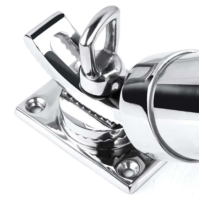 Marine 316 Stainless Steel Boat Deck Mount 360 Degree Angled Adjustable ...