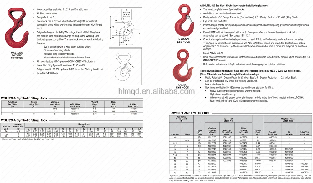 Wholesale 0.5t-20t 320 Lifting Chain Hook 320a Alloy Steel Grab Hook ...
