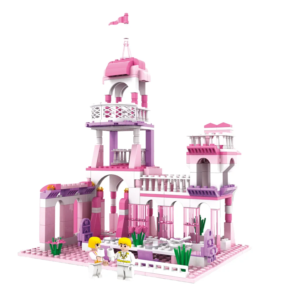 Cogo 3d Plastic Construction Princess And Prince Castle Building Block ...