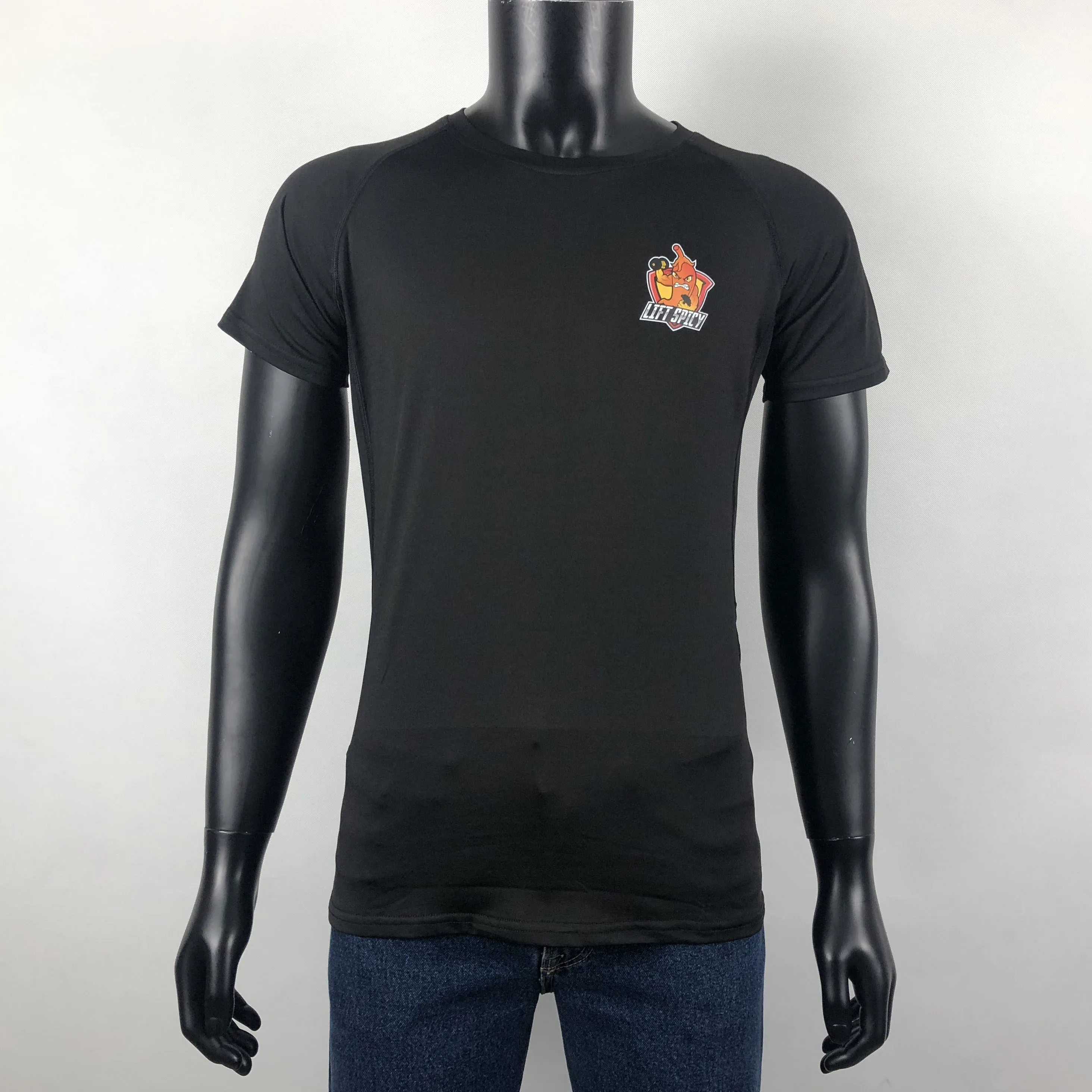 Custom Logo Work Out T-Shirt - 90% Polyester, 10% Spandex