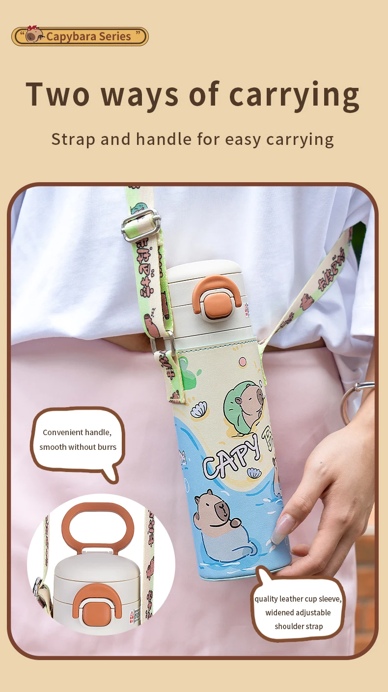 520ml 316 Stainless Steel Portable Vacuum Insulated Water Bottle with Leak-proof Lid Outdoor ...