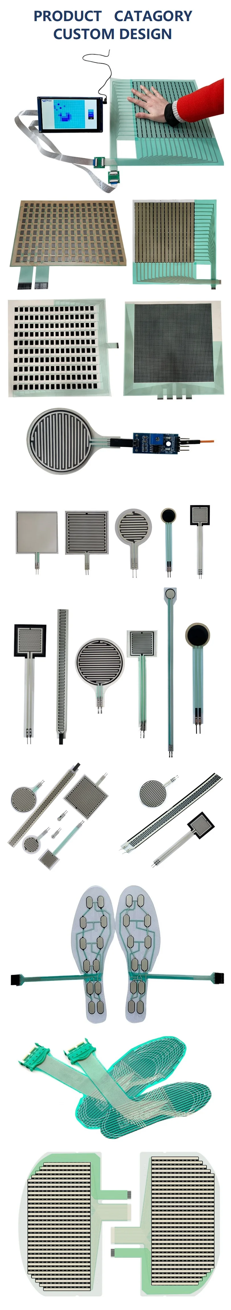 Thin Film Pressure Sensor 20mm Contact Measurement,Robot Foot 0-150kg ...