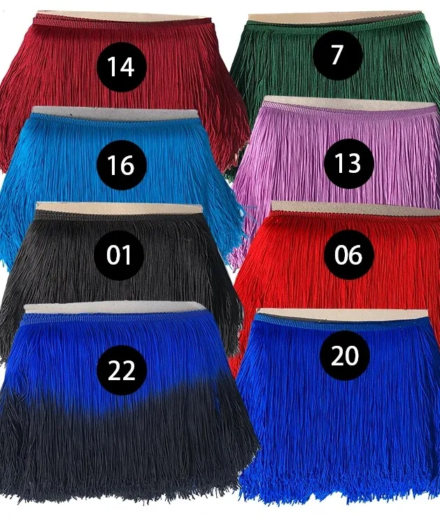 20cm Encrypted Nylon Fringe Vertical Tassel Lace Trim For Latin Dance ...