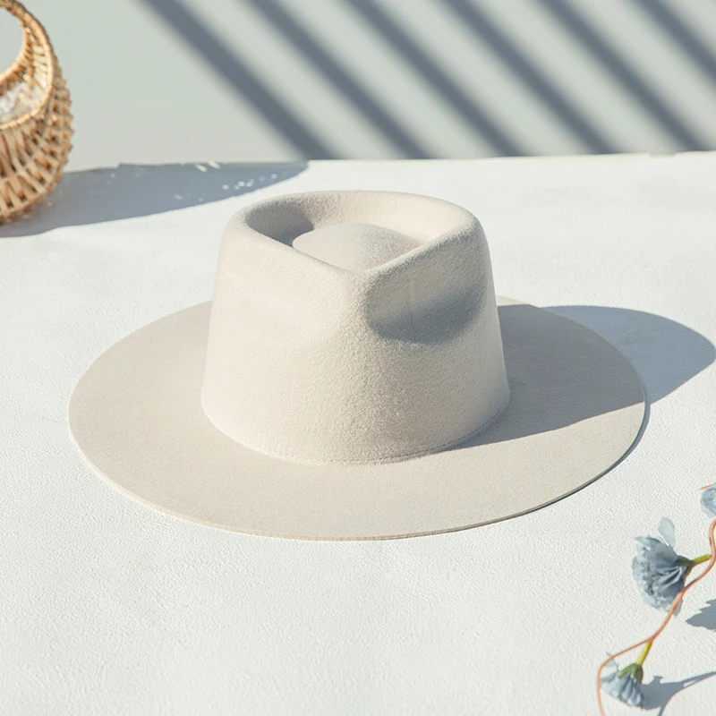 Linglong Custom 100% Australian Wool Felt Hat Body Stiff Wide Brim Hat ...