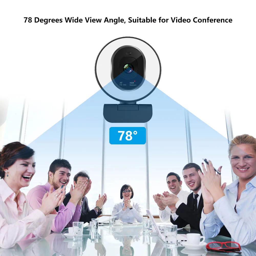 Camera Webcam Oem Ring Light Led Pc Webcam Hdr 1080p 30fps Webcam Cover ...