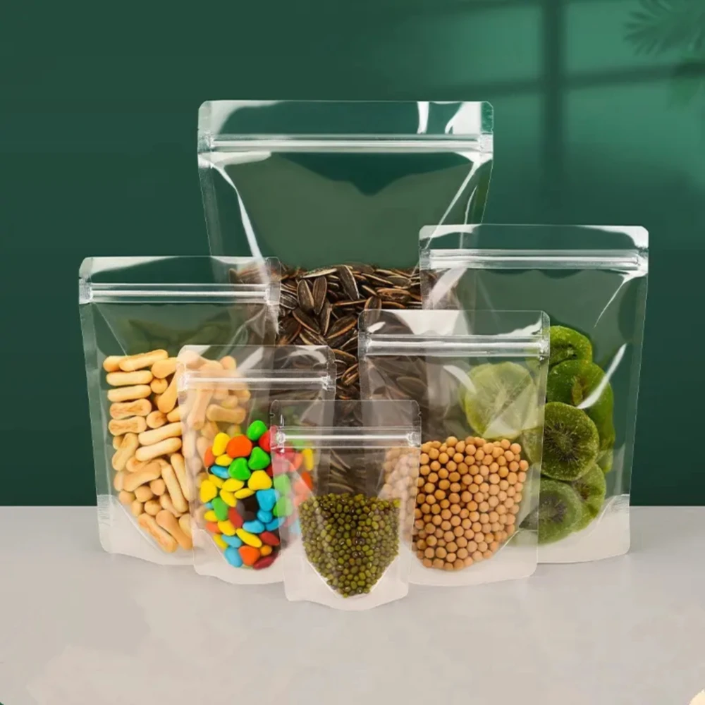 Custom Printed Matte Frosted Transparent Packaging Bag Stand Up Pouch ...