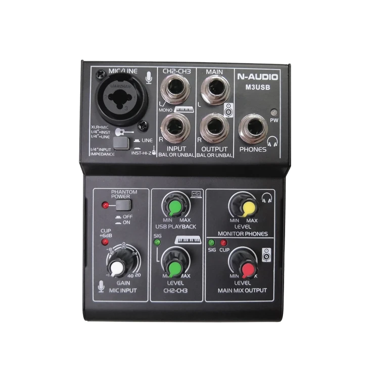 M3 USB Interface Mixer 3 Channel Mixer| Alibaba.com