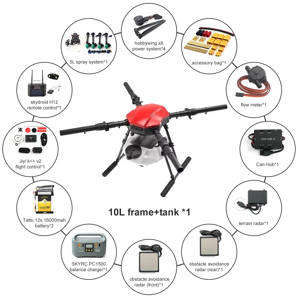 Quality Guarantee EFT E410P Waterproof Agriculture Drone 10L Tank Farm ...