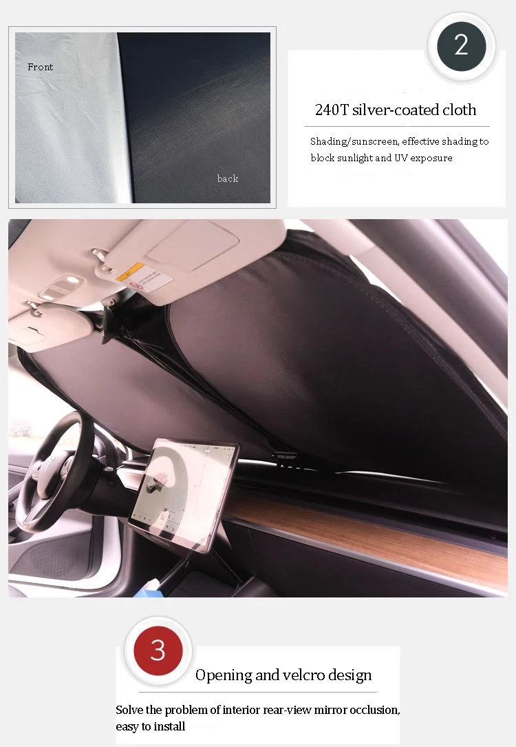 Foldable Reflector Double Shading Front Windshield Car Sun Visor ...