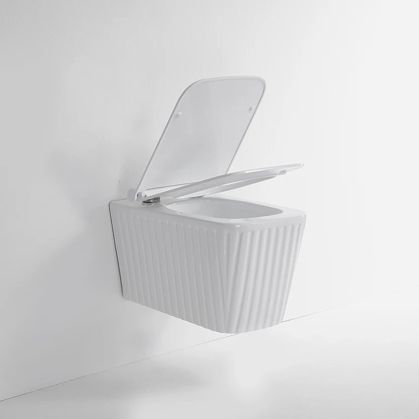 Emboss design wall hung wc toilet sanitary ware luxury water closet set ...