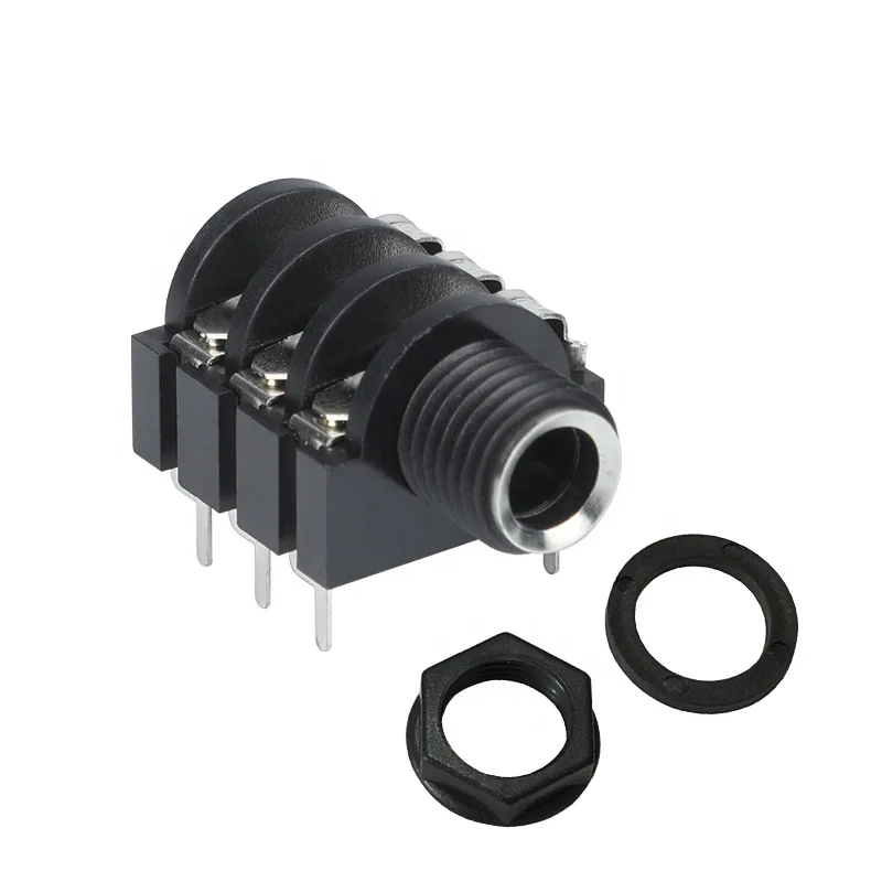 6.35mm Stereo TRS Audio Jack Socket 6 Pin Female 1/4 PCB Mount ...