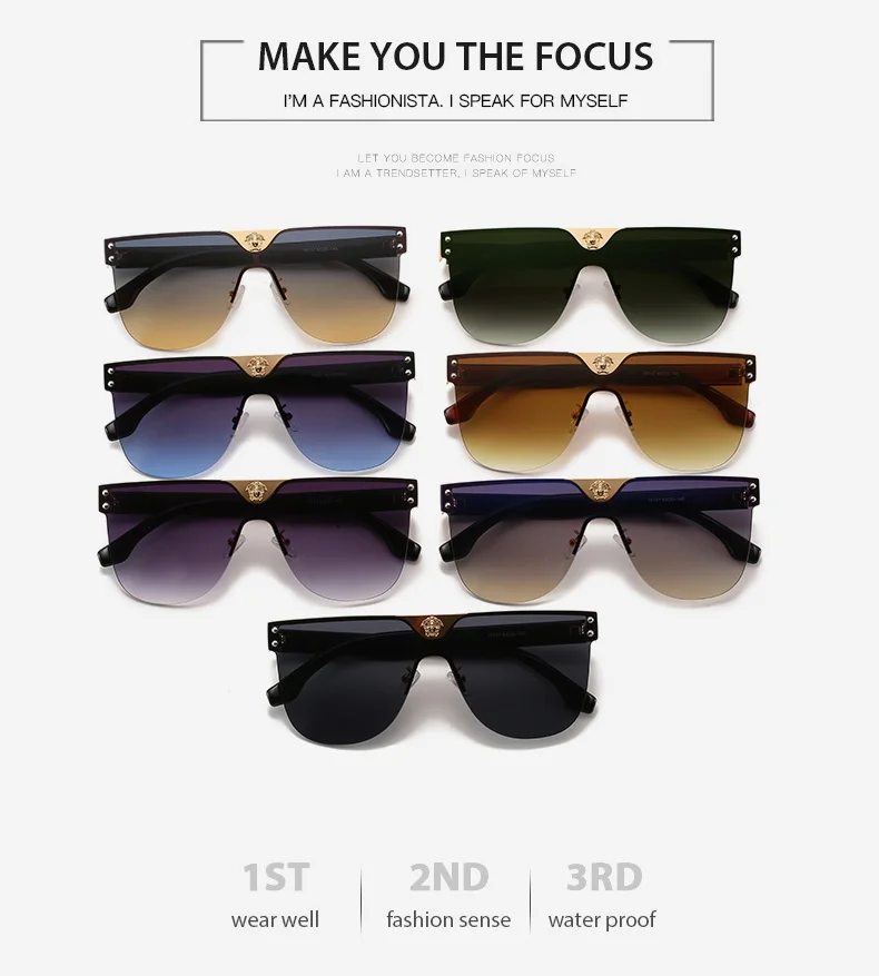 Mejores 10137 Flat Top Square 2021 New Sunglasses One Piece Plastic ...