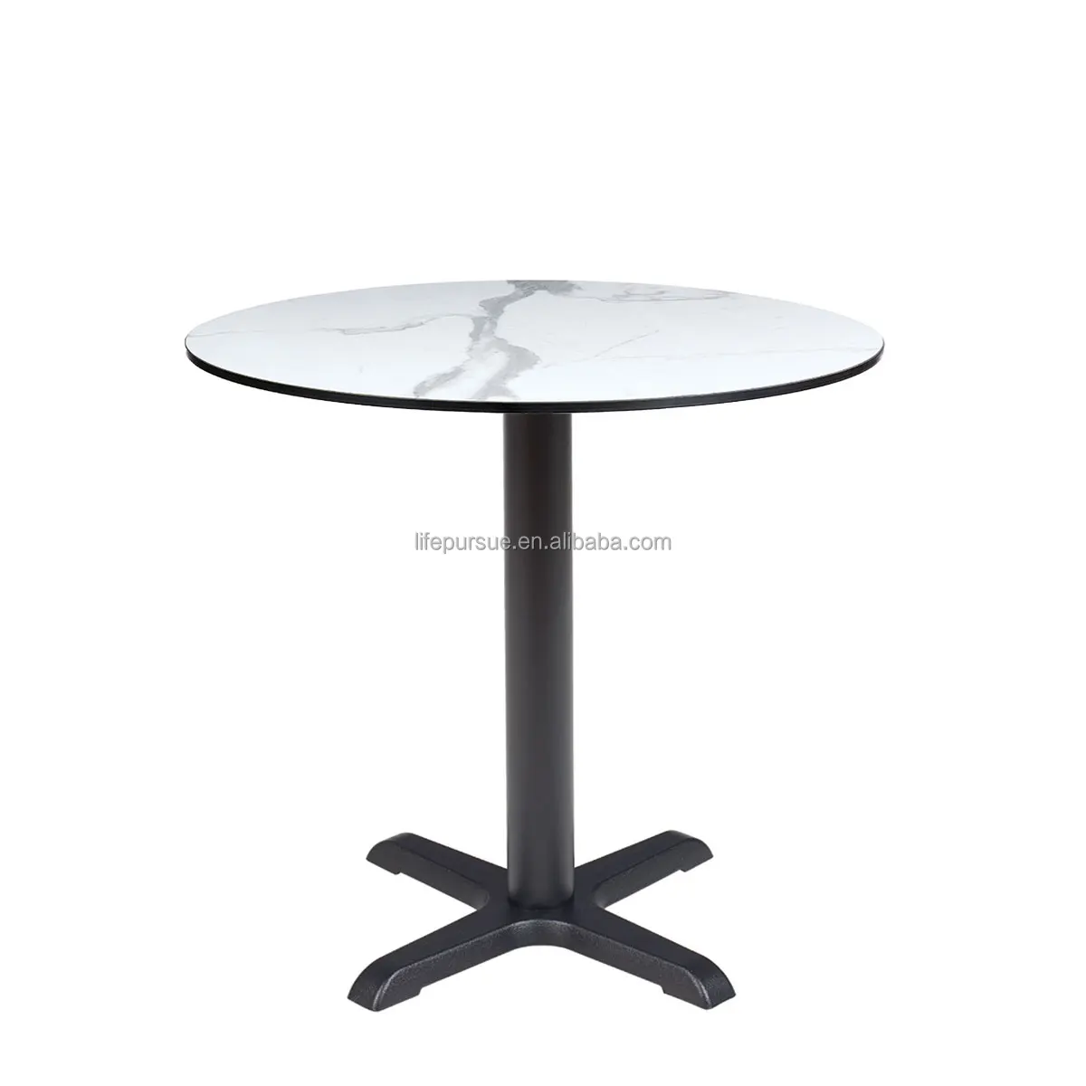 Lifepursue White Marble Look HPL Bistro Table for Cafe Restaurant ...